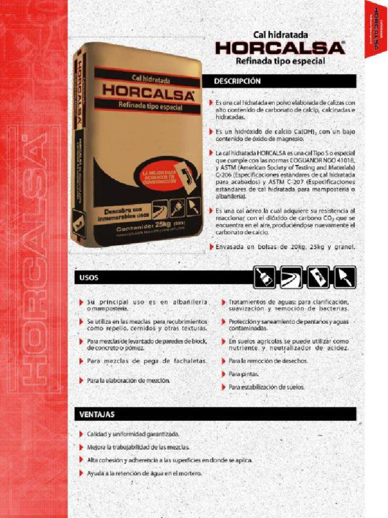 5047056@hoja Tecnica Cal-Hidratada | PDF