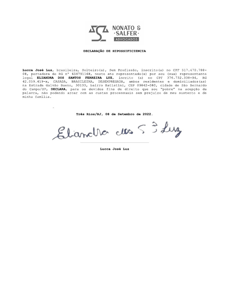 Declaração de Hipo | PDF Declaração de Hipo | PDF