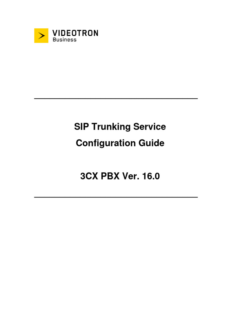 Sip Trunk 3cx Configuration Guide EN | Download Free PDF | Session Initiation Protocol ...
