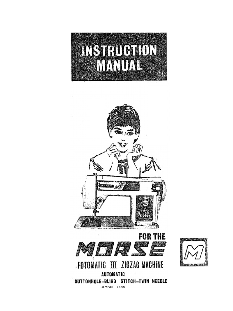 Morse Fotomatic III 3 Sewing Machine Manual | PDF