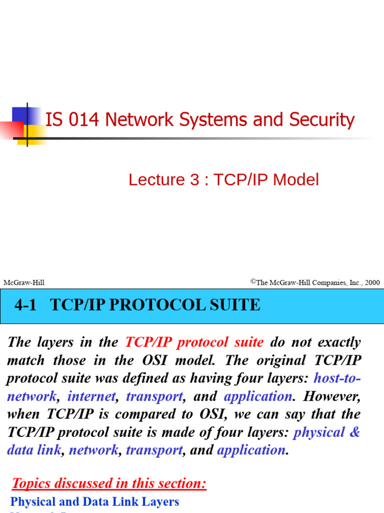 Lecture3 TCP IP Protocal Suite | PDF | Internet Protocols | Internet Protocol Suite