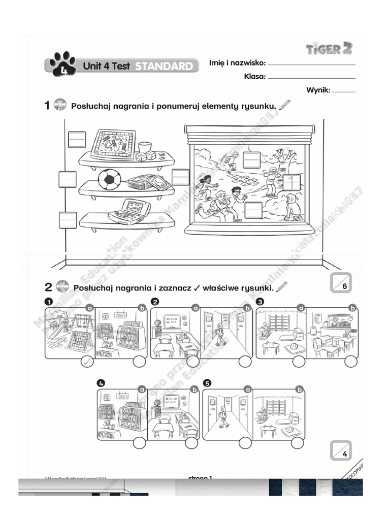 EXAMEN INGLES Tiger TEMA 4 | PDF