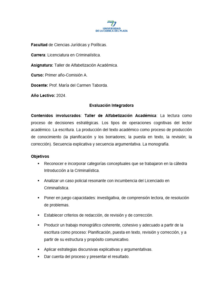 Ev. Integradora Criminalística | PDF | Cognición | Comunicación humana