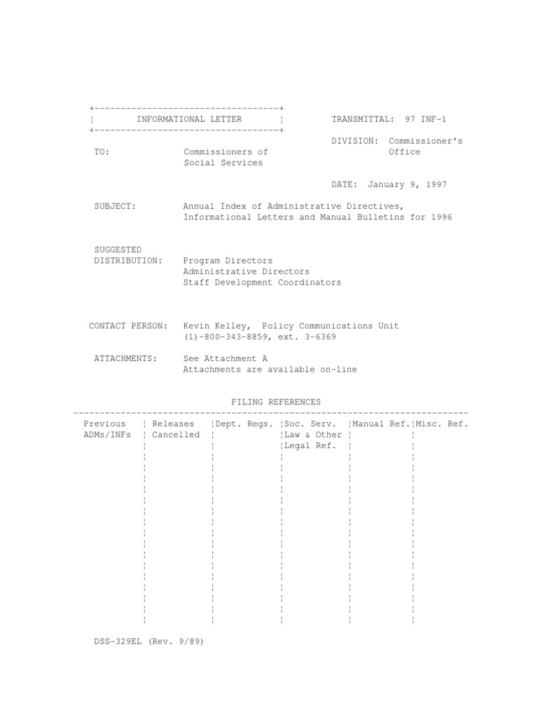 1996 Administrative Directives Index | PDF | Child Care | Foster Care