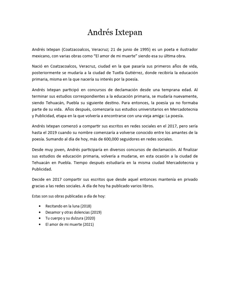Andrés Ixtepan | PDF | Clásicos