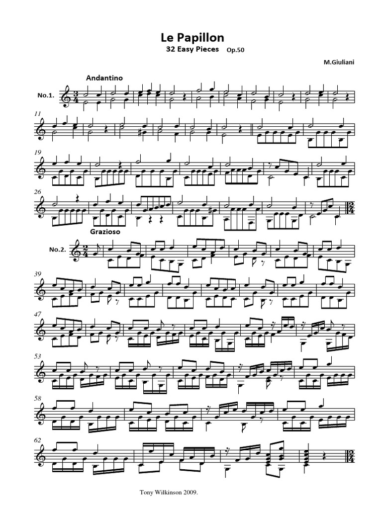 Giuliani - Le Papillon Op50 | PDF