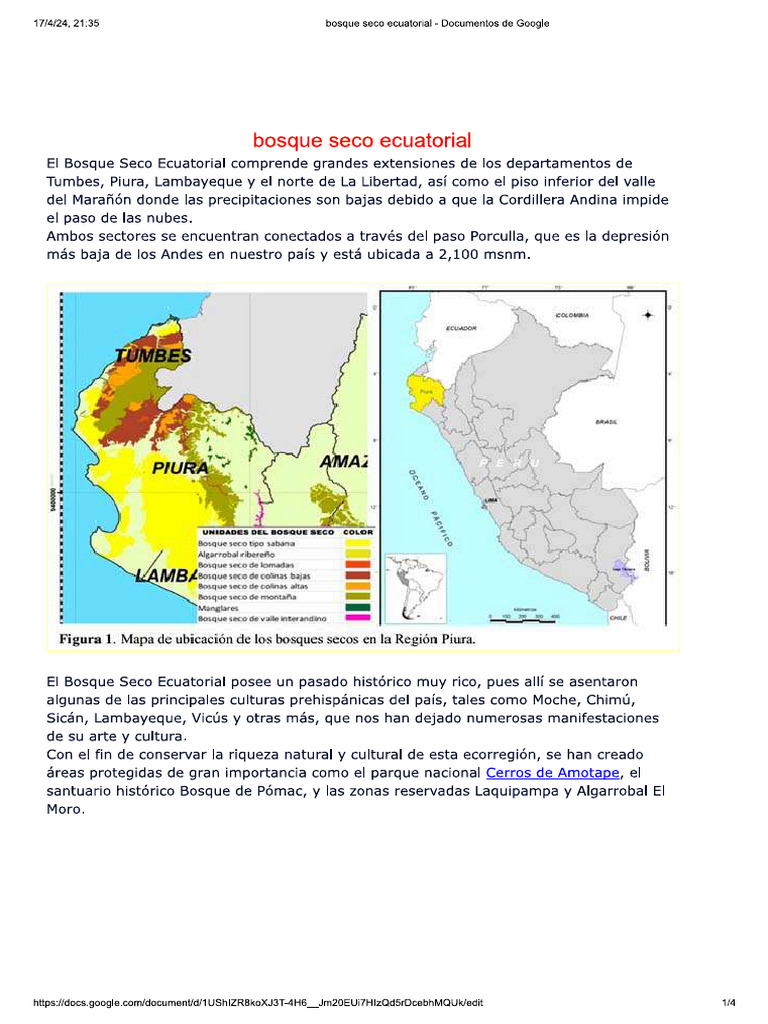 Bosque Seco Ecuatorial | PDF