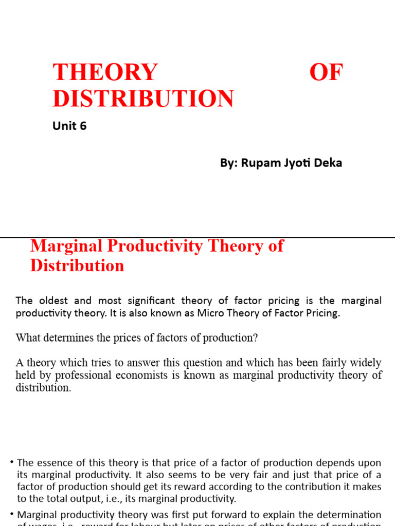 Unit 5, Economics, Distribution | Download Free PDF | Labour Economics ...