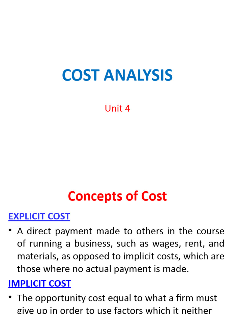Unit 3, Cost Analysis | Download Free PDF | Average Cost | Demand