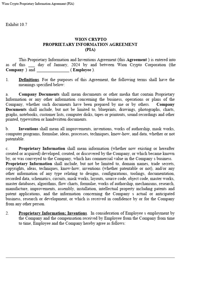 PROPRIETARY INFORMATION | Download Free PDF | Trade Secret | Employment