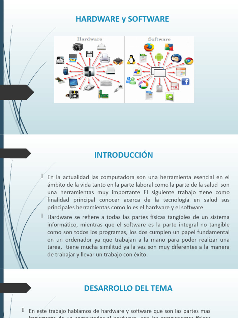 Diapositivas Harware y Sofware 15 | Descargar gratis PDF | Hardware de la computadora | Software