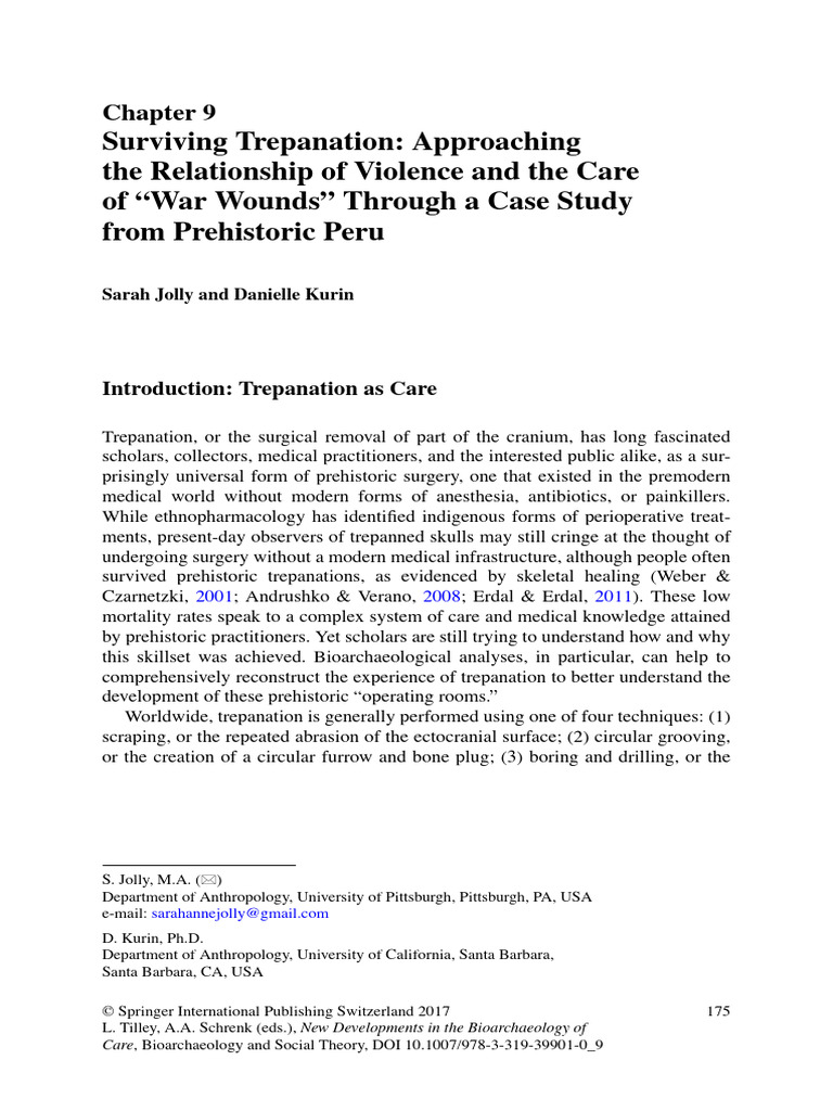 Trepanation in Prehistoric Peru: Care and Survival | PDF | Traumatic ...