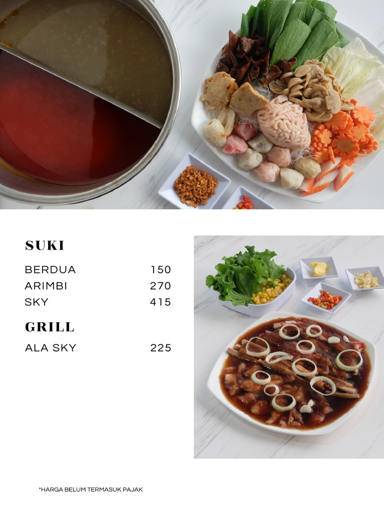 Menu Sky Resto | PDF | Foods | Cooking
