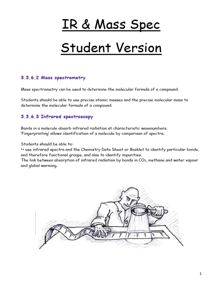 IR and Mass Spectrometry Overview | PDF | Infrared Spectroscopy | Mass ...