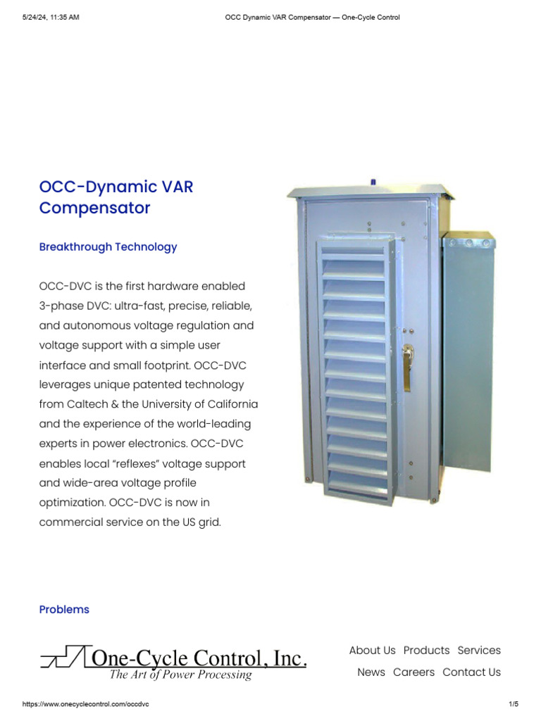 OCC Dynamic VAR Compensator - One-Cycle Control | Download Free PDF | Alternating Current ...