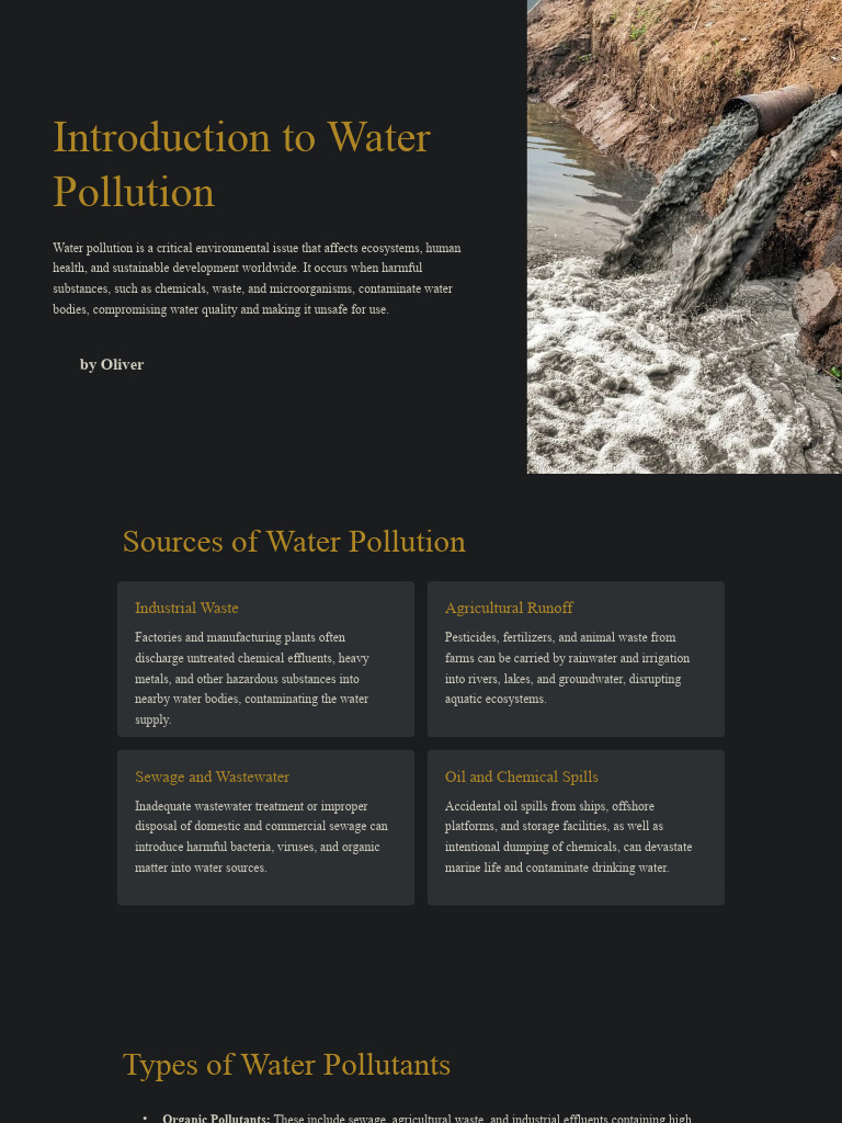 Introduction To Water Pollution | PDF | Water Pollution | Water