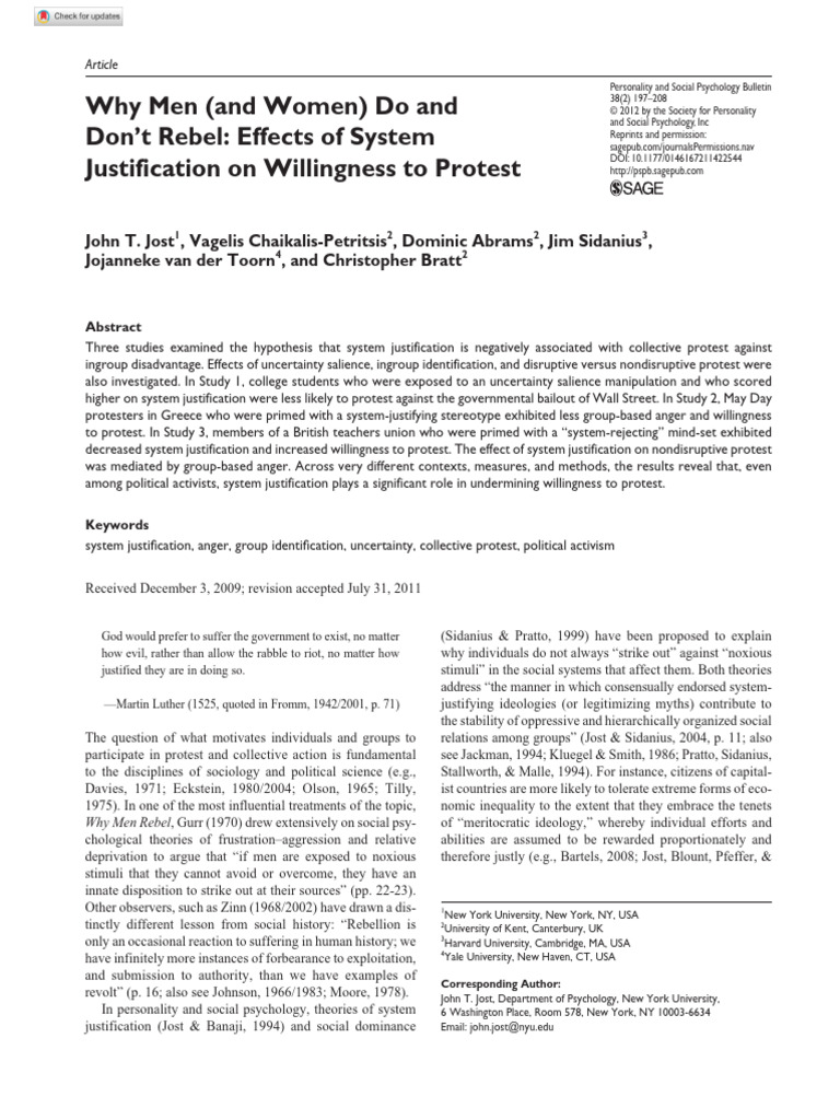 Jost Et Al. | PDF | Behavioural Sciences | Cognition