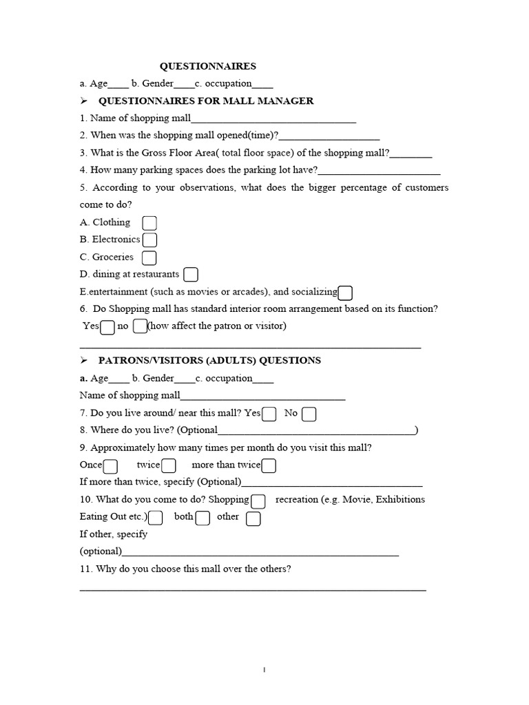 Itefa (Question and Interview) | PDF | Restaurants | Shopping Mall