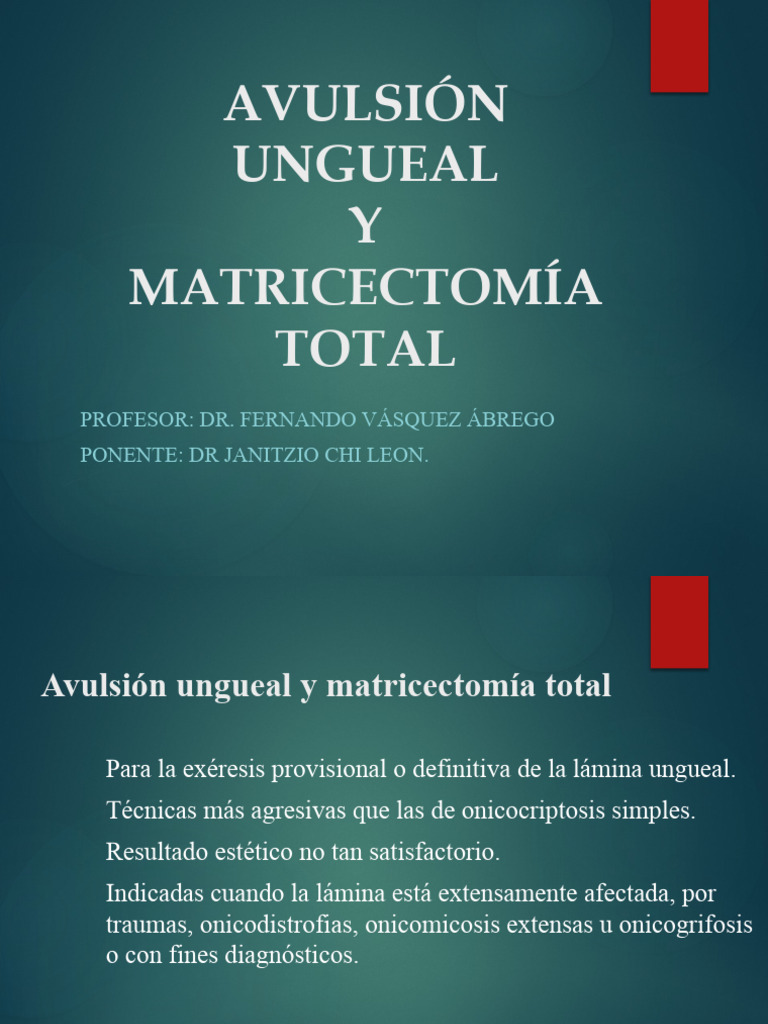Dokumen - Tips Avulsion Ungueal y Matricectomia Total | Descargar ...