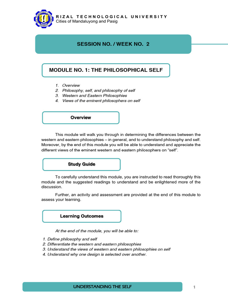 Module 1 The Philosophical Self | PDF | Ātman (Hinduism) | Mind