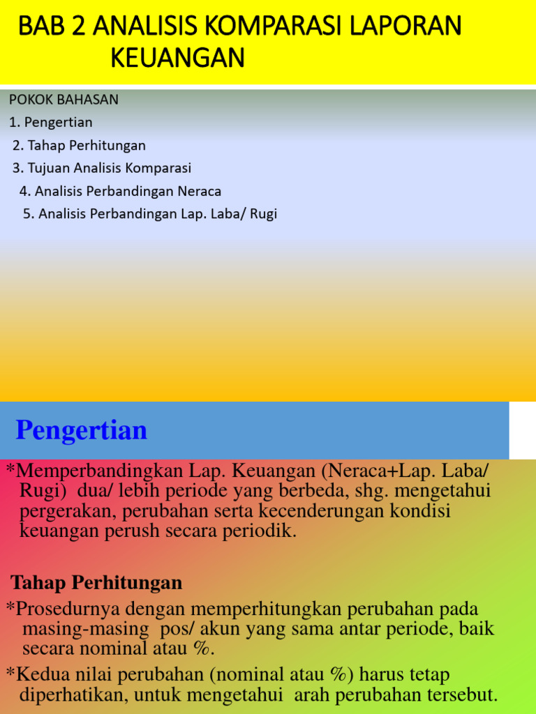 Bab 2 - ANALISIS KOMPARASI | PDF | Pengelolaan Keuangan & Uang | Teknologi & Rekayasa