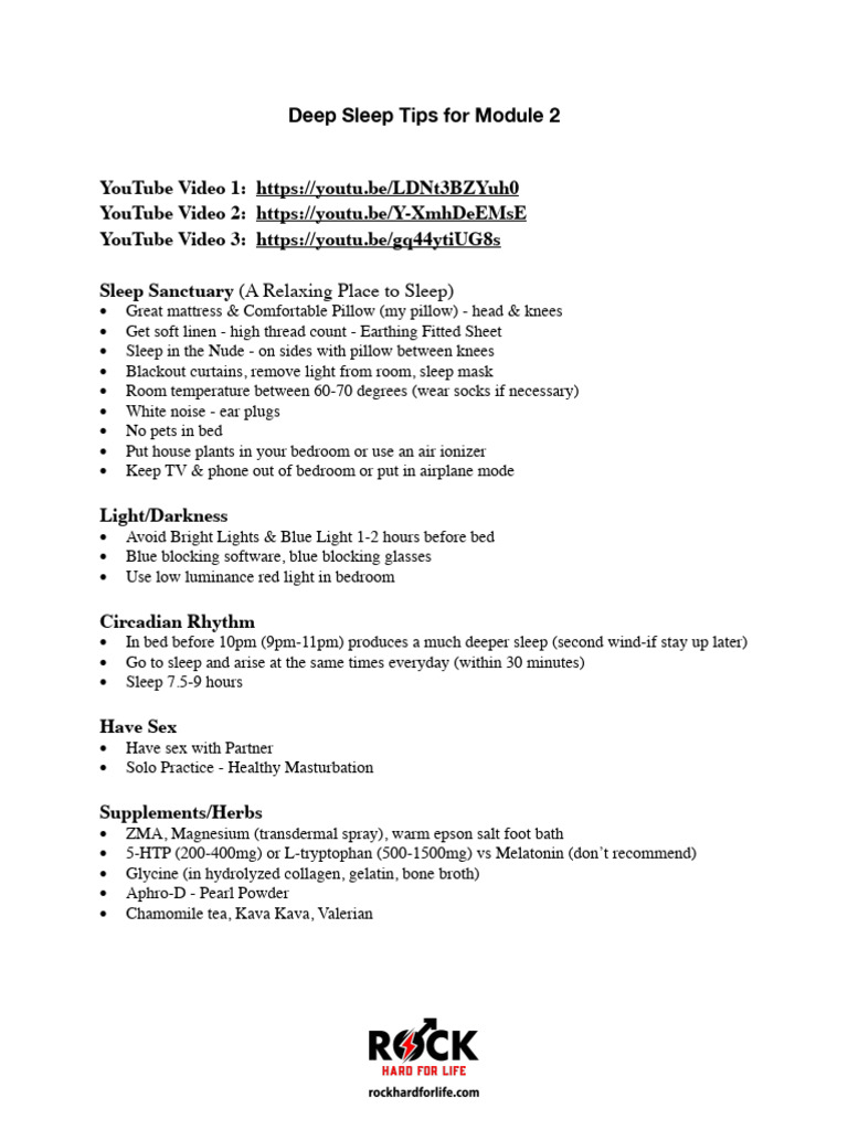 02 3 Deep Sleep Tips Download Free Pdf Sleep Bed