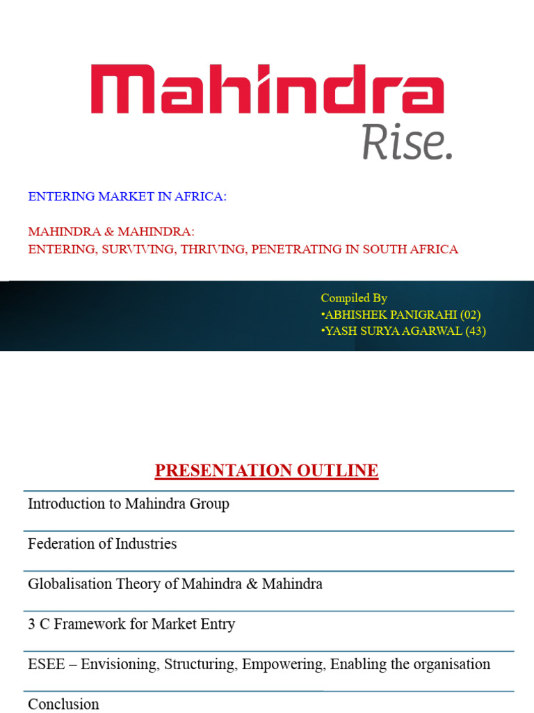 IBS Project - M&M Entry To African Markets | PDF | Pickup Truck | Car