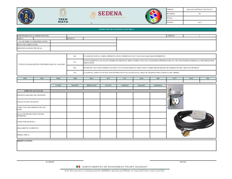 AIFA-SCO-SST CT-001 FO-017 Inspeccion de Extencion Electrica | PDF