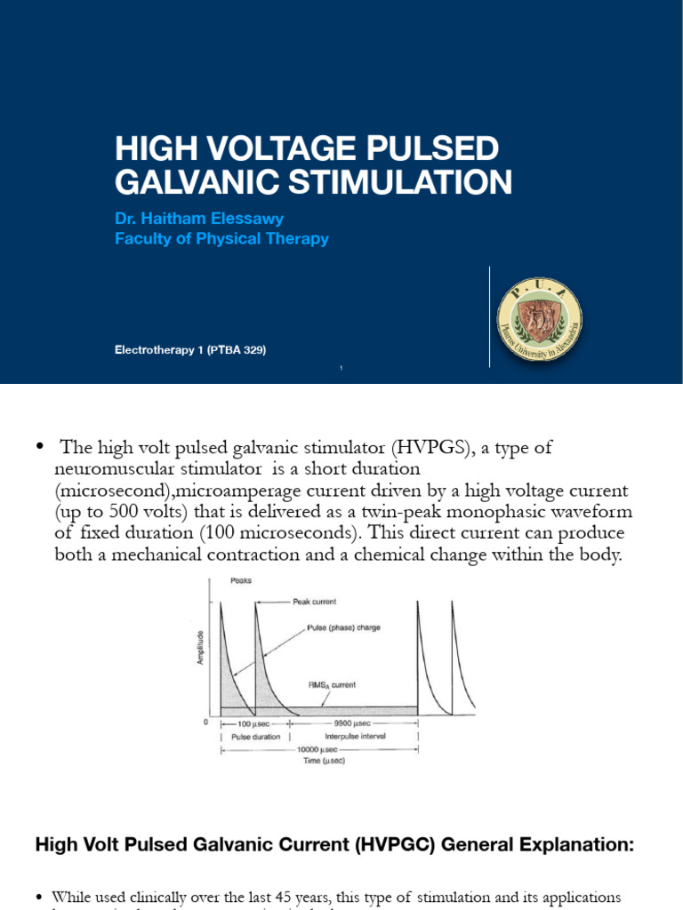 High Voltage Pulsed Galvanic Therapy | PDF | Pain | Wound
