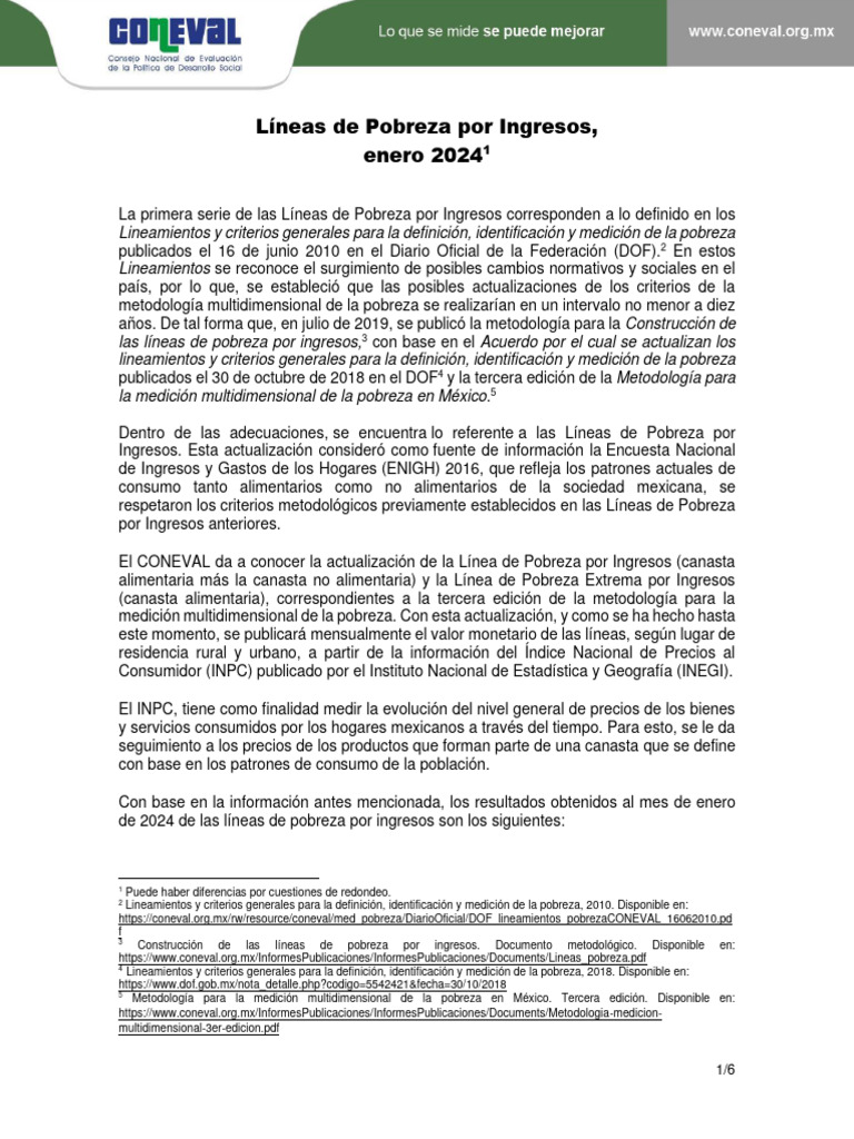 Lineas De Pobreza Por Ingresos Ene 2024 Descargar Gratis Pdf