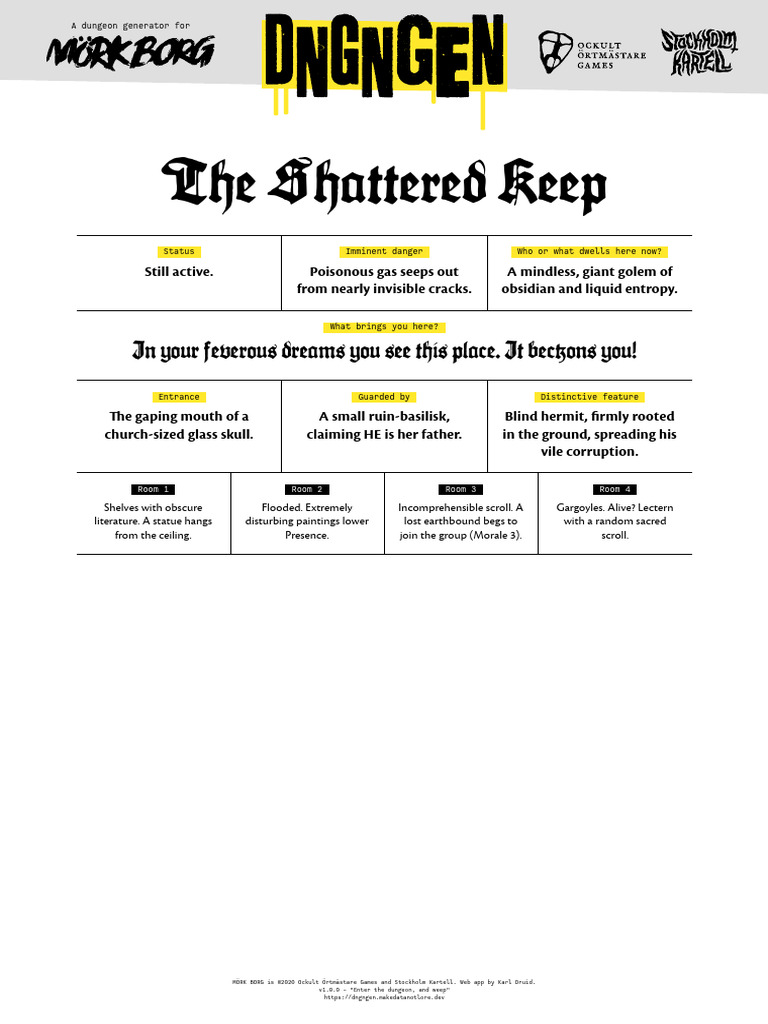 DNGNGEN - The Shattered Keep | PDF