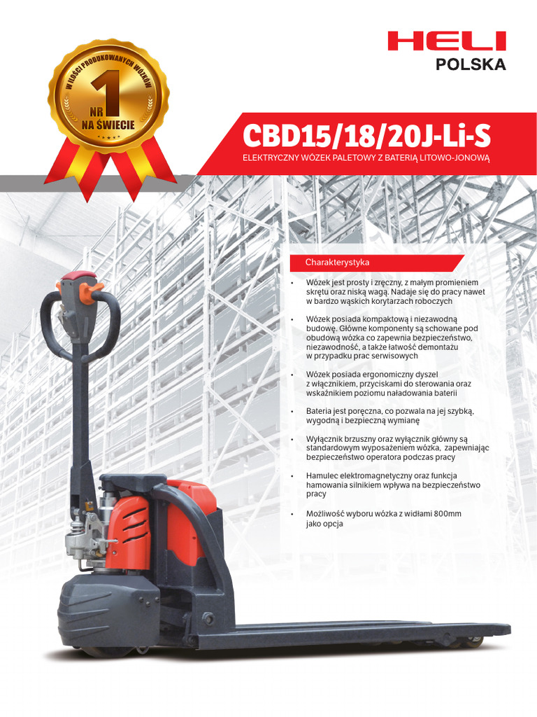 Wózek Paletowy Heli CBD15J-LI-S | PDF