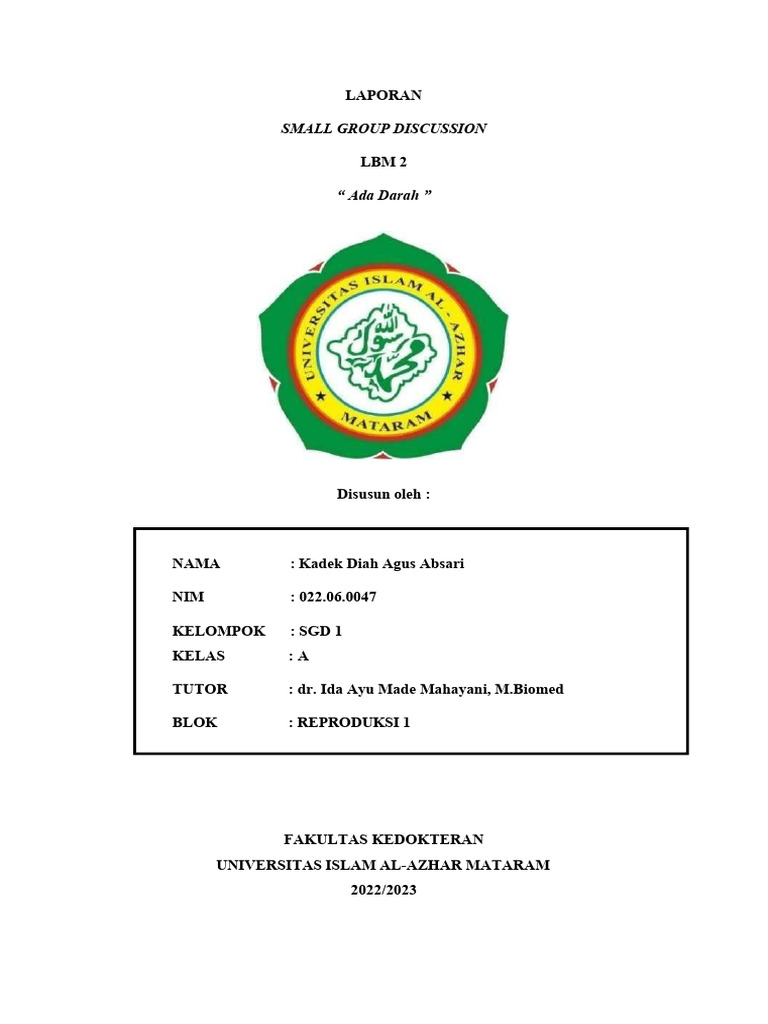 SGD 1 Kadek Diah Agus Absari - 022.06.0047 - Laporan SGD LBM 2 REPRODUKSI 1 | PDF | Sains ...