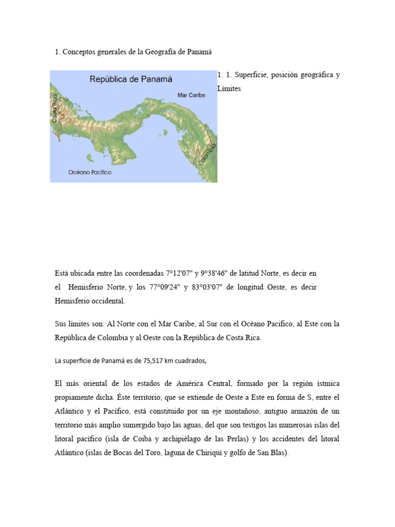 Resumen Gegrafia de Panama 2024 | PDF | Panamá | Placas tectónicas