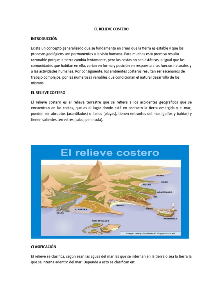 El Relieve Costero Modificado | PDF | Costa | Isla
