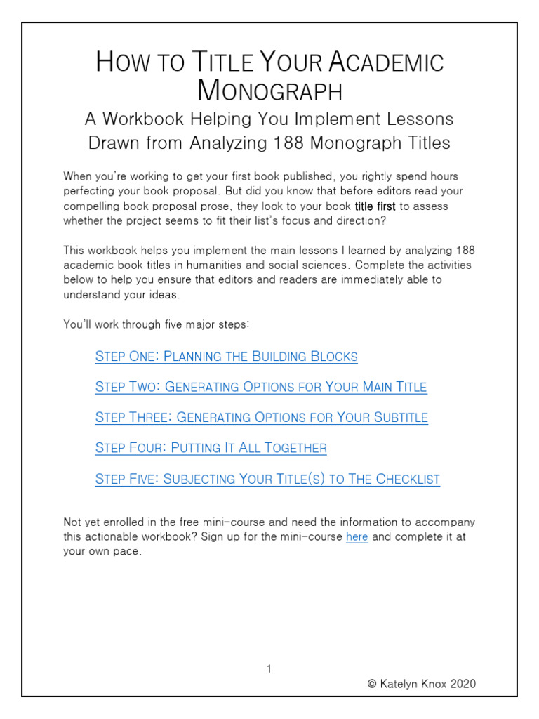 Titles Workbook | PDF | Books | Humanities