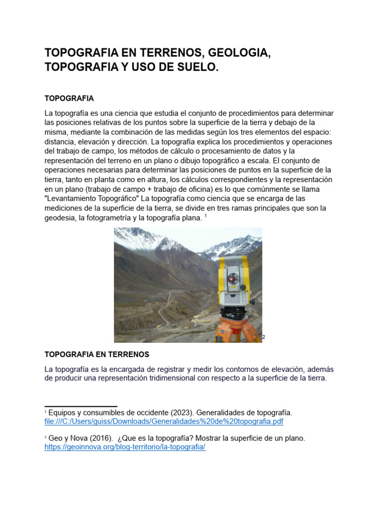 Topografia en Terrenos | PDF | Topografía | Ciencias de la Tierra