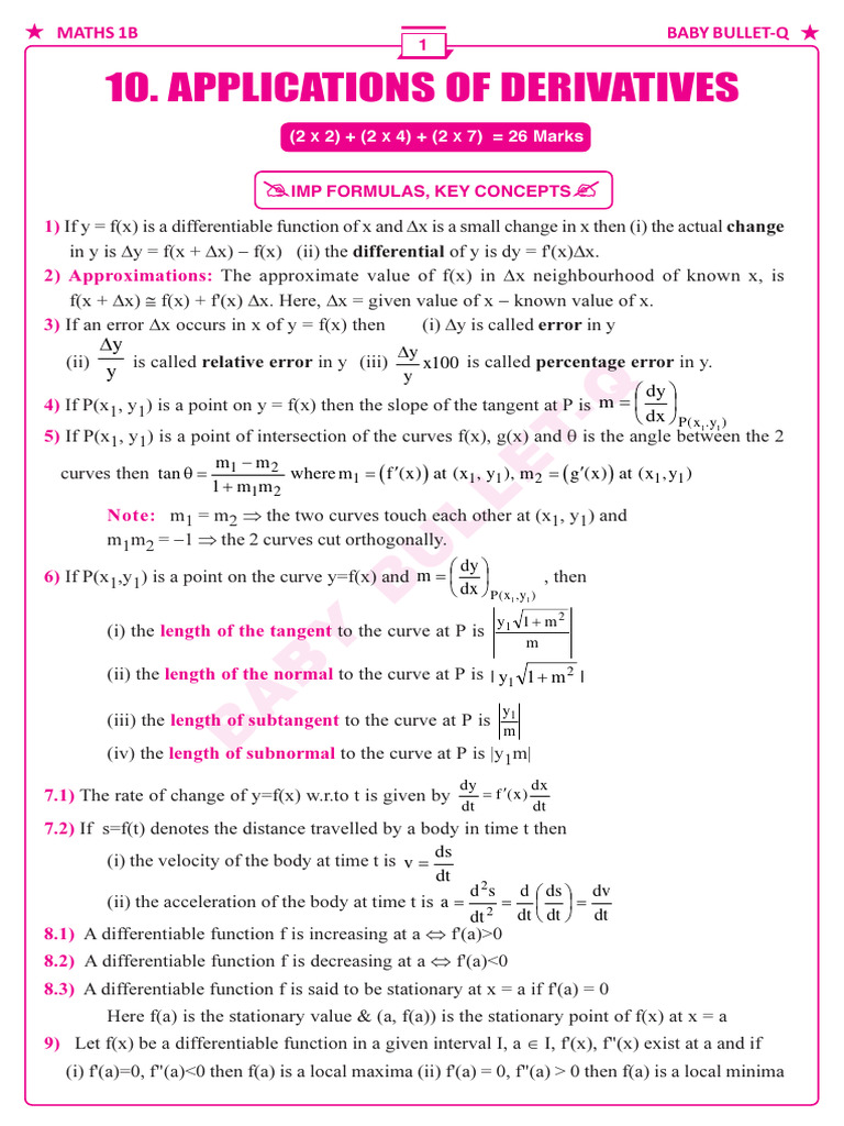 10 Application of Derivatives | PDF | Derivative | Mathematical Physics