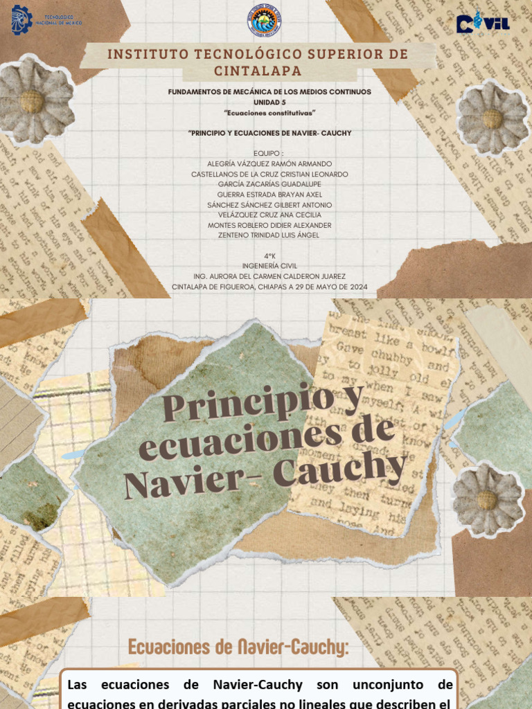 Principio y Ecuacion de Navier-Cauchy | PDF | Fluido | Mecánica de fluidos