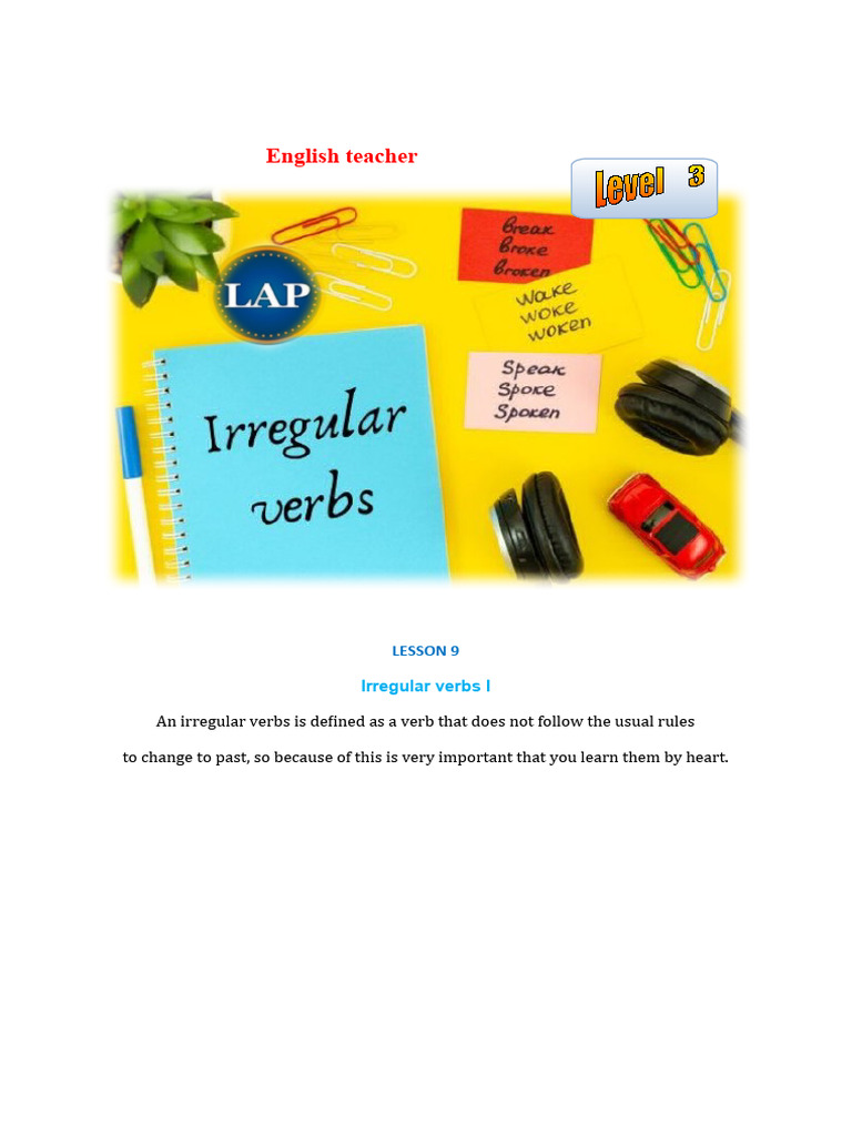 Lesson 9-Irregular verbs I | PDF | Syntax | Morphology