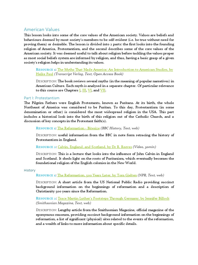 American Values and Protestant Roots | PDF | Martin Luther | Protestantism