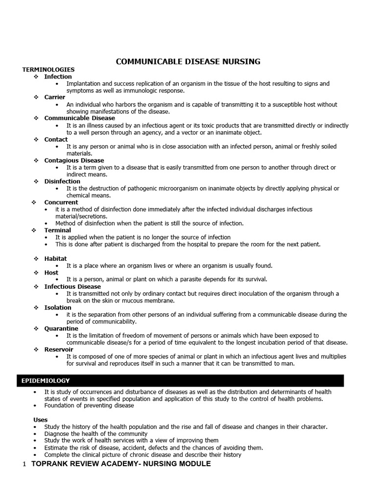 4 Communicable Disease Nursing | PDF | Anthrax | Infection