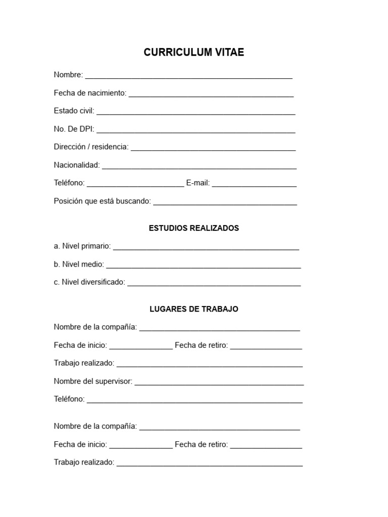 Curriculum en Blanco | PDF | Política | Ciencias sociales