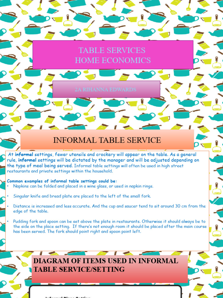 Types of Table Service Explained | PDF | Tableware | Cuisine
