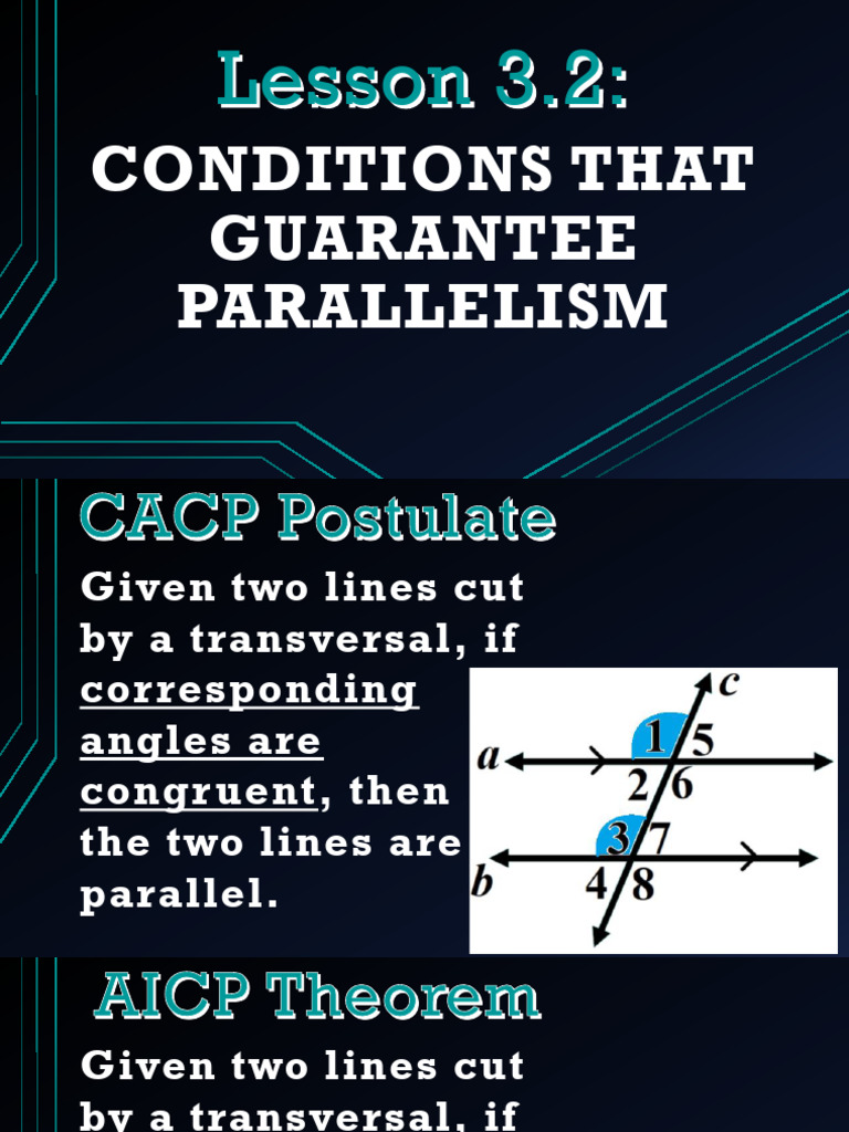 Q4 L3 2 Conditions That Guarantee Parallelism Pdf Elementary Geometry Geometry