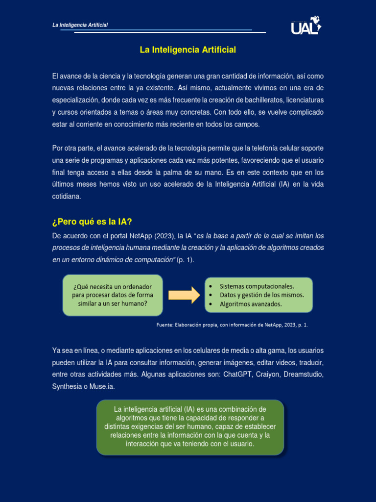 La Inteligencia Artificial | PDF | Inteligencia artificial | Inteligencia (IA) y semántica