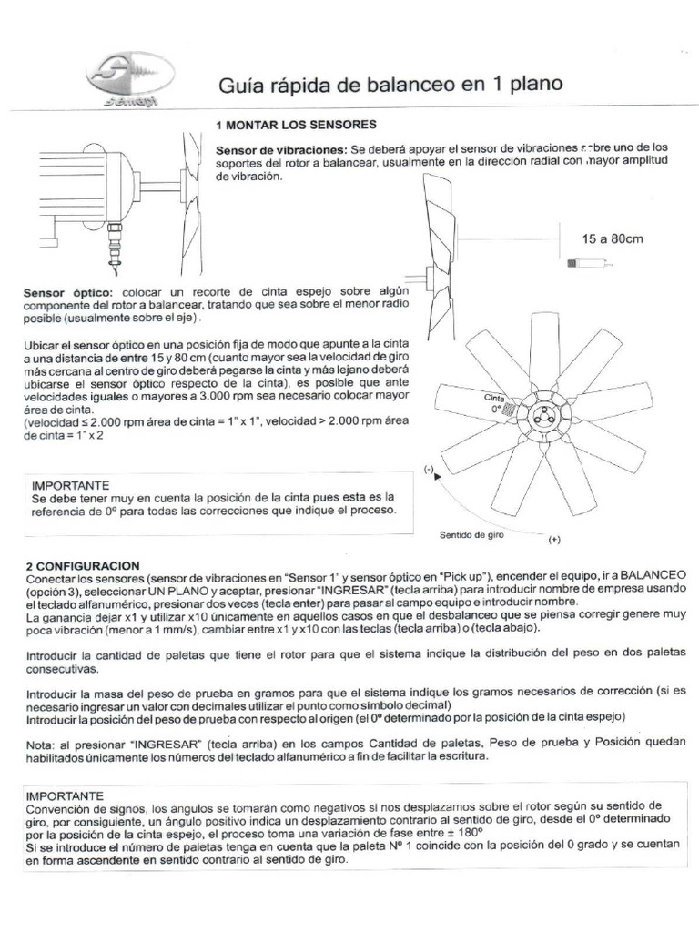 Balanceo en 1 Plano | PDF