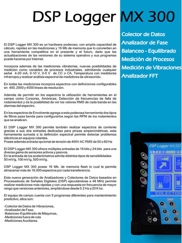 DSP Logger Mx300 & DSP | PDF | Procesador de señal digital | Rodamiento (Mecánico)
