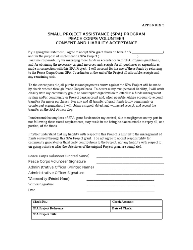 SPA PCV Liability Consent | PDF