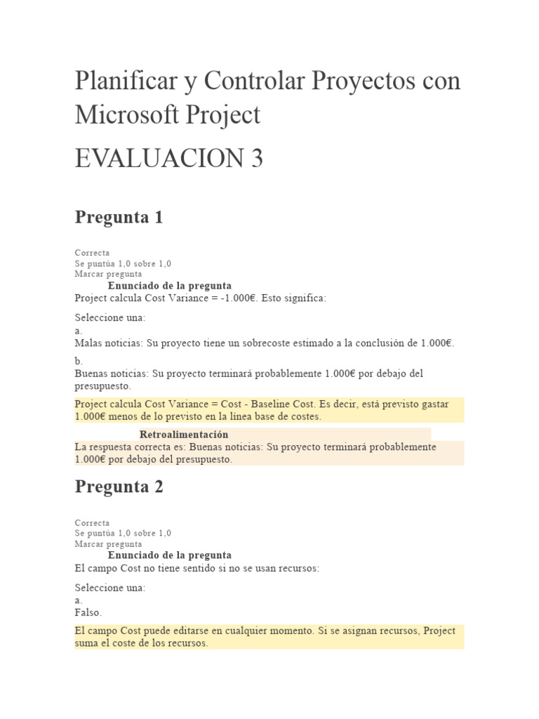 Control de Proyectos con Microsoft Project | PDF
